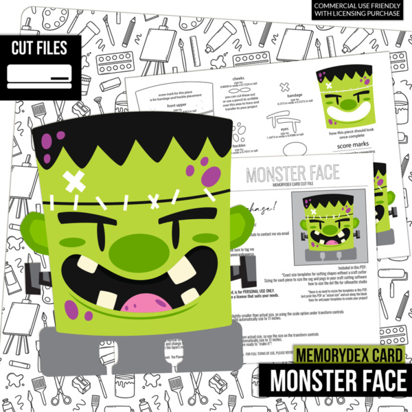 MEMORYDEX | Monster Face - MemoryDex, Paper Piecing Digital Die Cut ...